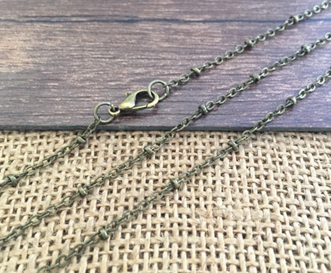 15pcs of 25inch Antique Bronze Beads Necklace Chain for Jewelry Making ...
