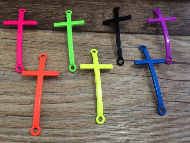 7pieces Mixed 7 Color Charm Cross Charm Cross Connector Pendant - Etsy
