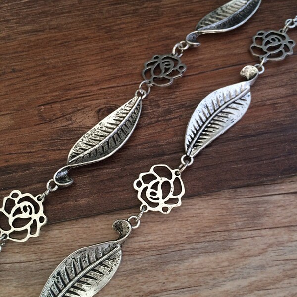 1m antique silver Chain flower chain | Etsy