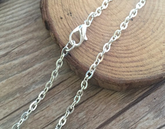 50pcs of 28inch Silver Plated Flat Oval Necklace Chain for | Etsy