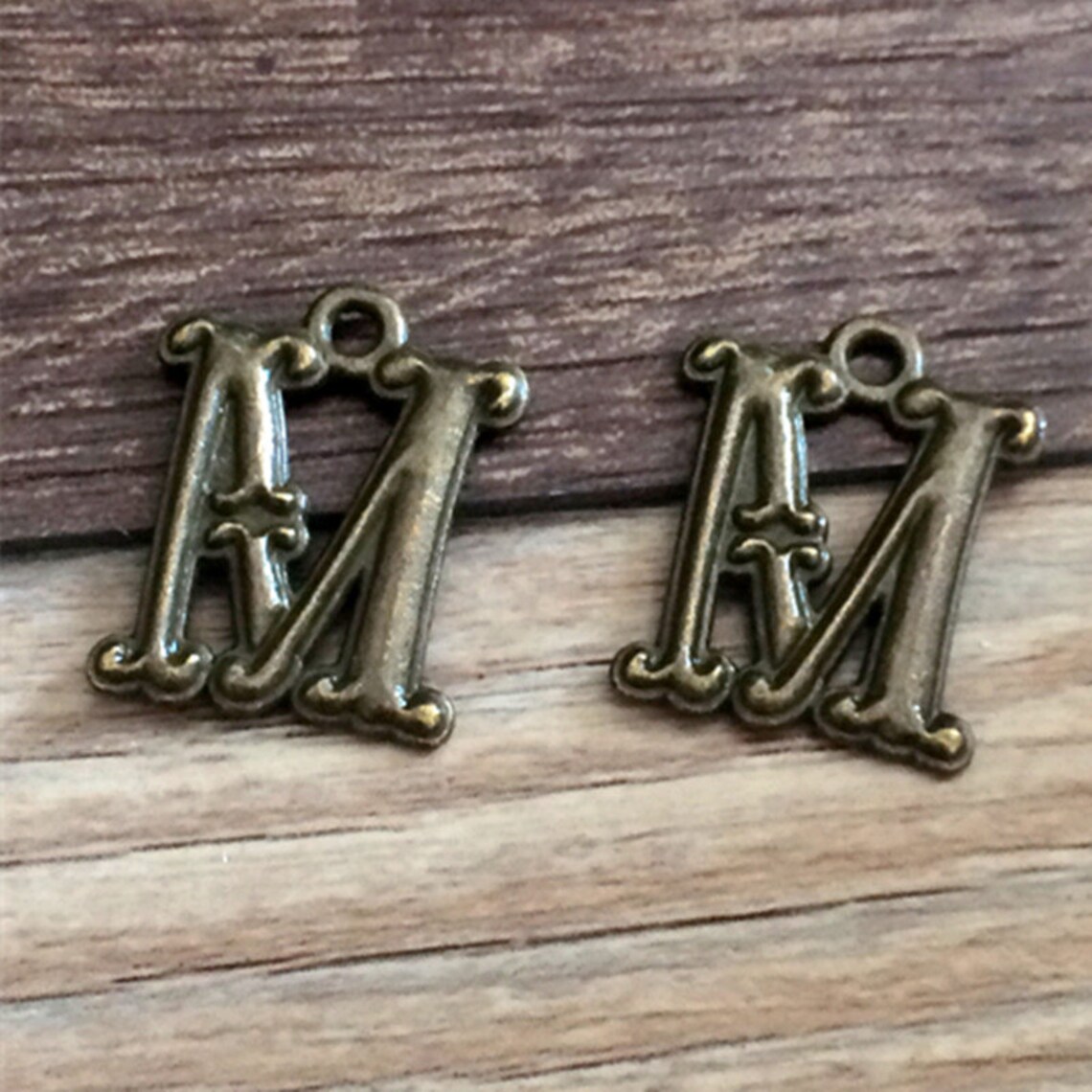 10pieces 23mmx26mm M charm antique bronze charm pendant | Etsy