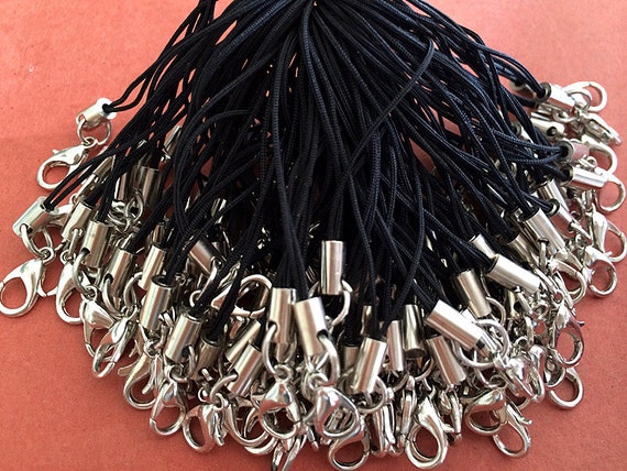 60pcs Black Color Mobile Cell Phone Key Chain With Silver | Etsy