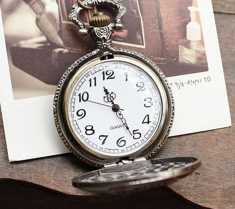 1pcs 45mmx45mm Skeleton Head Bronze Pocket Watch Charms | Etsy