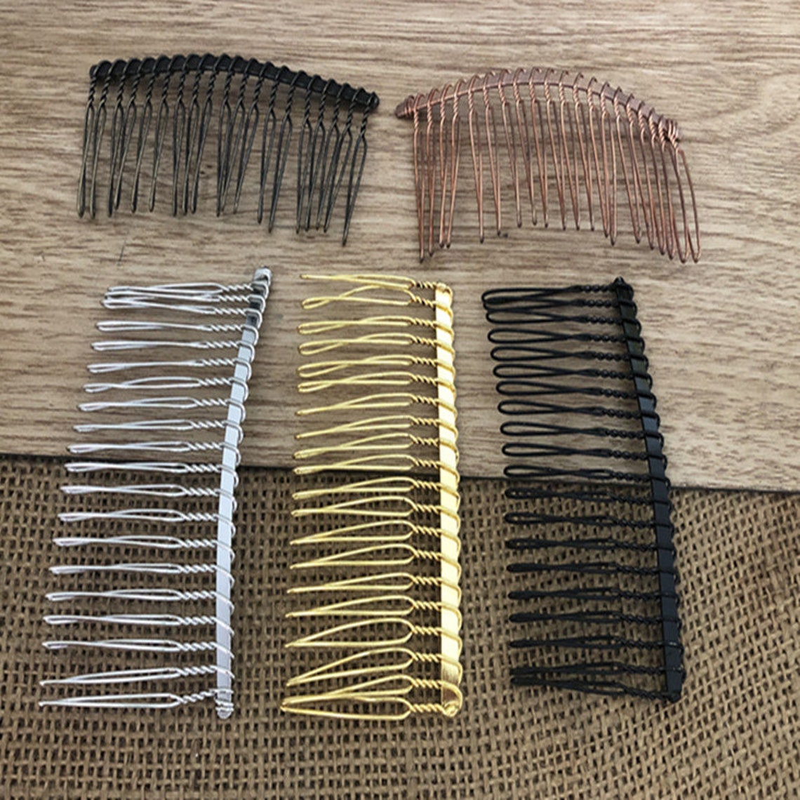 20teeth Assorted Colors Metal Hair Combs 10PCS - Etsy