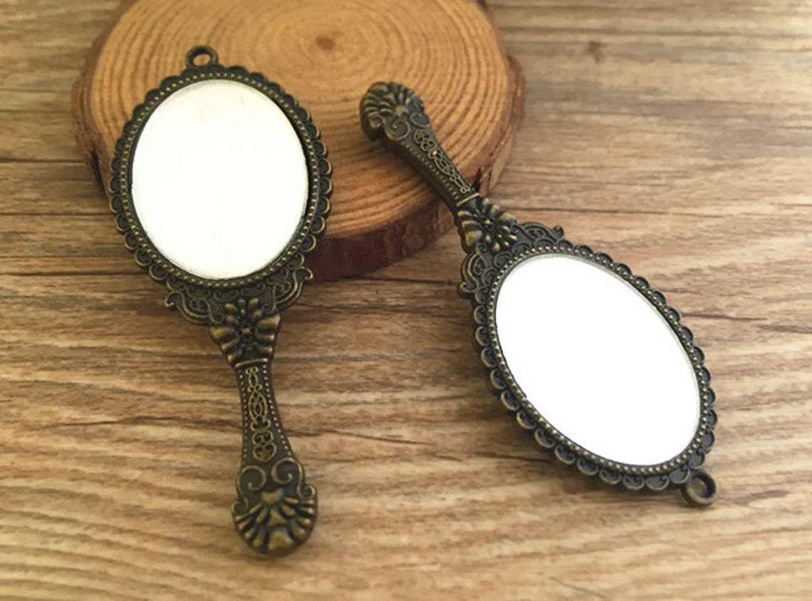 5pieces 73x30mm Mirror Charms Antique Bronze Charm Pendant - Etsy