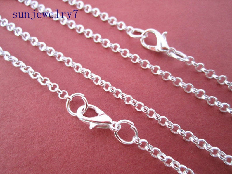 15pcs of 50cm 2mm Silver Color Round Necklace Chain With | Etsy