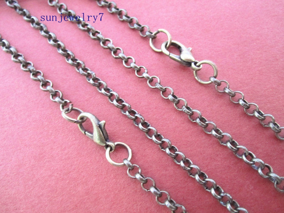 15pcs of 28inch Bronze Roro Necklace Chain for Jewelry Making 3MMX3MM ...