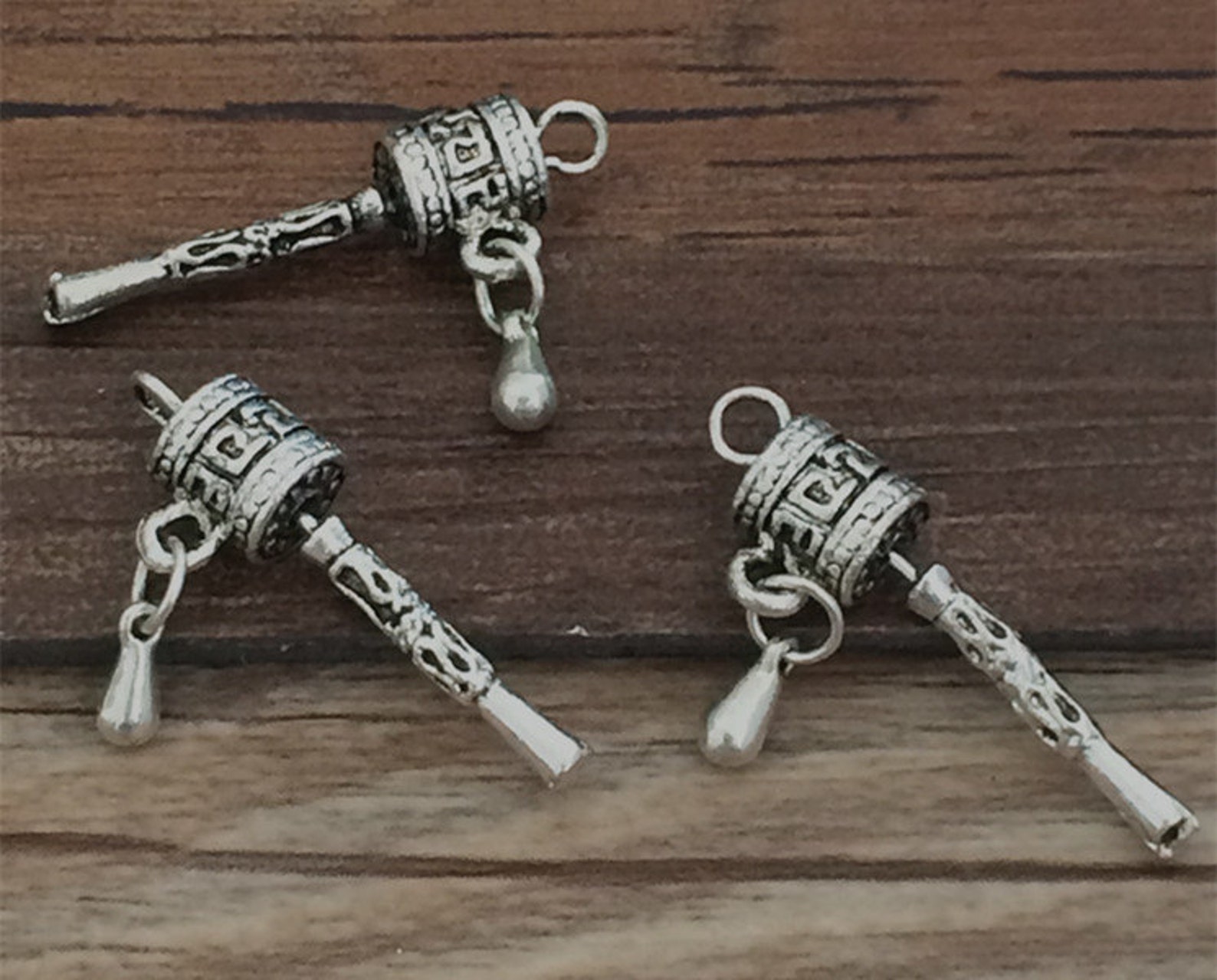 20pieces 28mmx6mm Magic Wand Charm - Antique Silver Charm Pendant ...