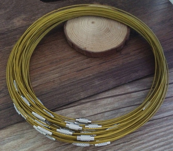 20pcs Yellow Color 1.0mm 18inch Stainless Steel Wire Stainless | Etsy