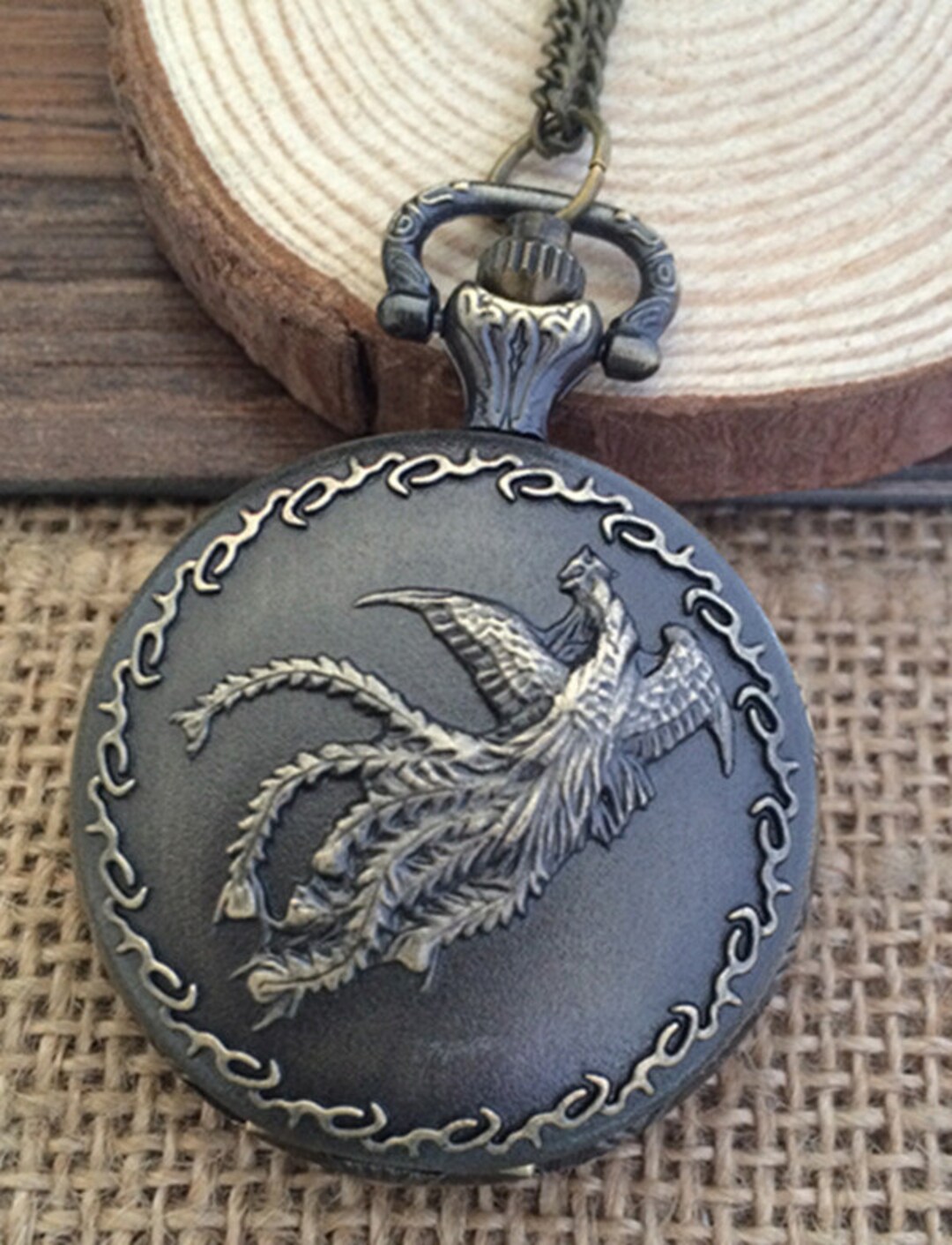 1pcs Bronze Phoenix Pocket Watch Charms Pendant 40mm MM05 - Etsy