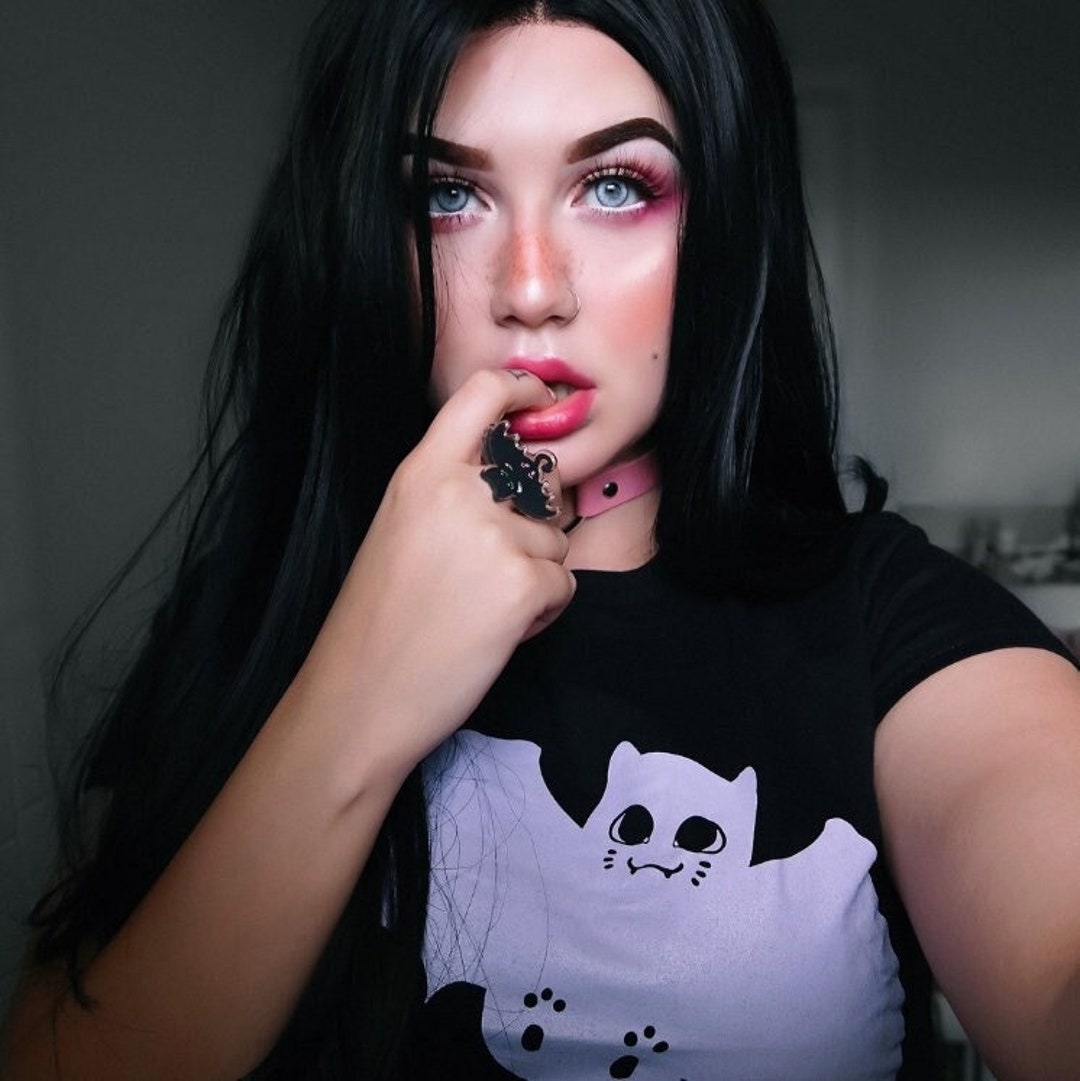 Kawaii Pastel Goth Bat Cat Ring Anime Manga Style Creepy Etsy