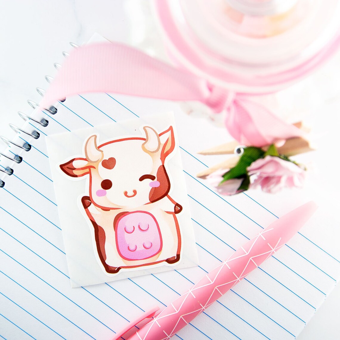 Kawaii Chibi Cow Sticker Chocolate Milk Cute Planner - Etsy