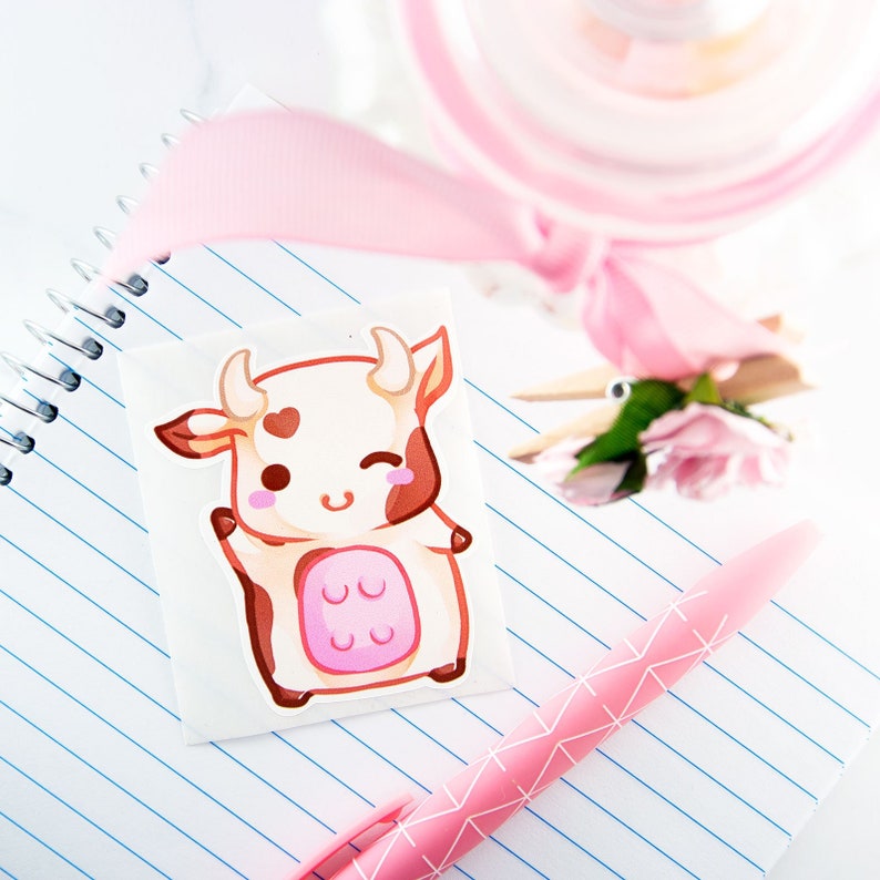 Kawaii Chibi Cow Sticker Chocolate Milk Cute Planner - Etsy