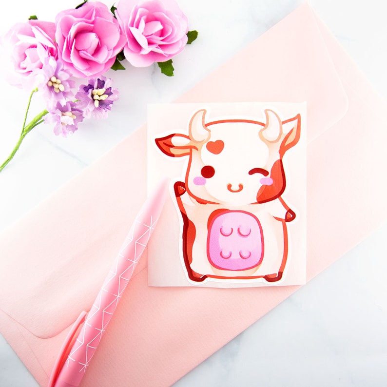 Kawaii Chibi Cow Sticker Chocolate Milk Cute Planner - Etsy