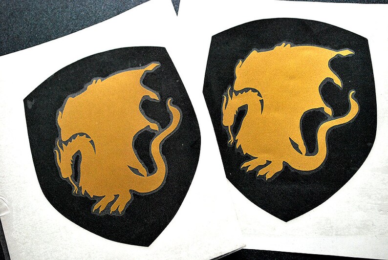 King Arthur Sticker Pendragon Knight Shield With Gold Dragon - Etsy UK
