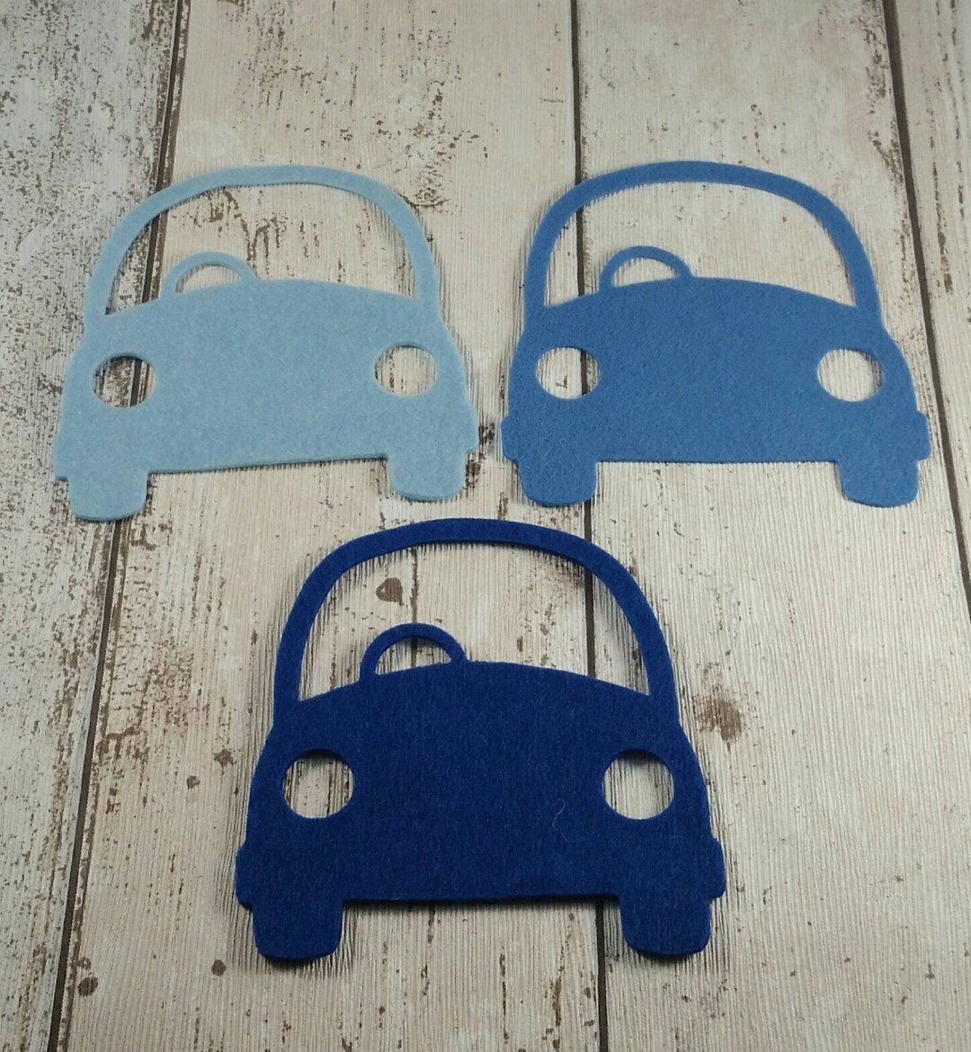 Large Blue Felt Cars Felt Die Cut Cars - Etsy