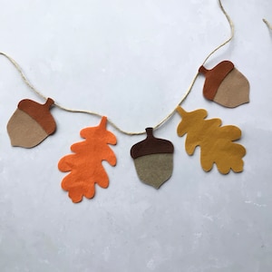 Felt Acorns and Oak Leaves, Large Felt Die Cut Acorn and Oak Leaf ...