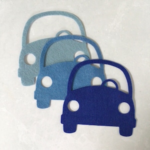 Large Felt Car Die Cuts, Royal Blue Embellishments (set of 3) - Etsy
