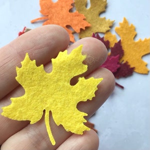 Felt Mixed Leaf Bundle, Die Cut Oak, Maple and Silver Birch Leaves ...