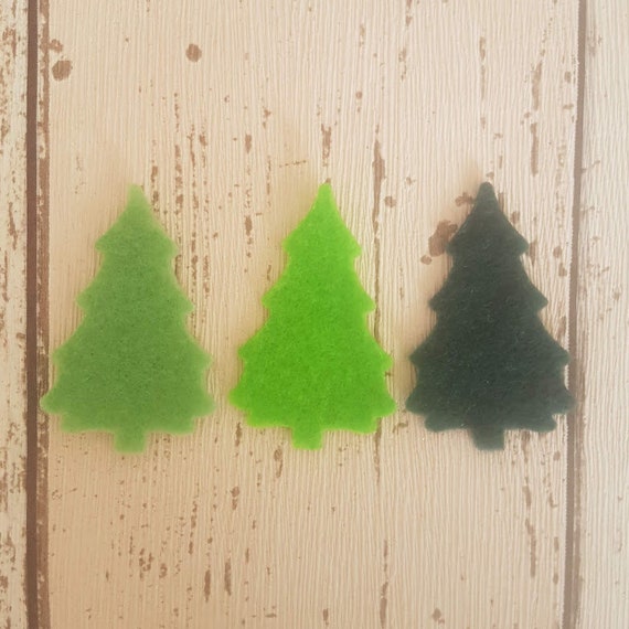 Green Felt Trees, Medium Sized Trees, Die Cut Felt Trees, Felt ...