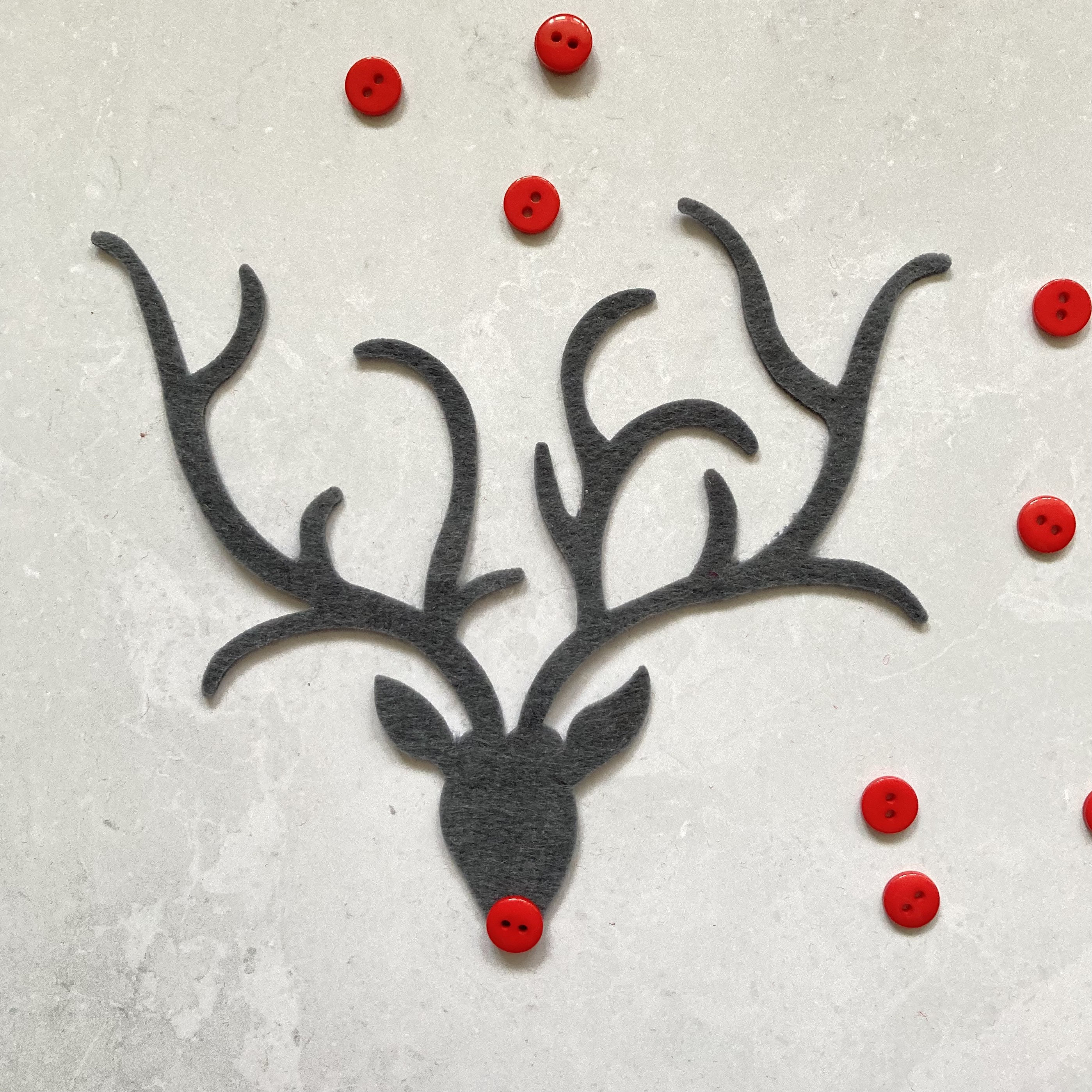 Large Felt Rudolph With Red Button Nose, Die Cut Felt Reindeer - Etsy UK