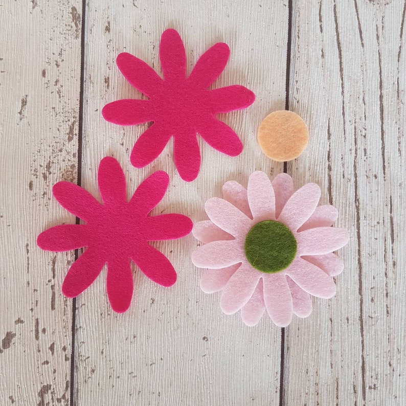 Multicoloured Felt Daisy Flowers LARGE Felt Die Cut Daisies | Etsy