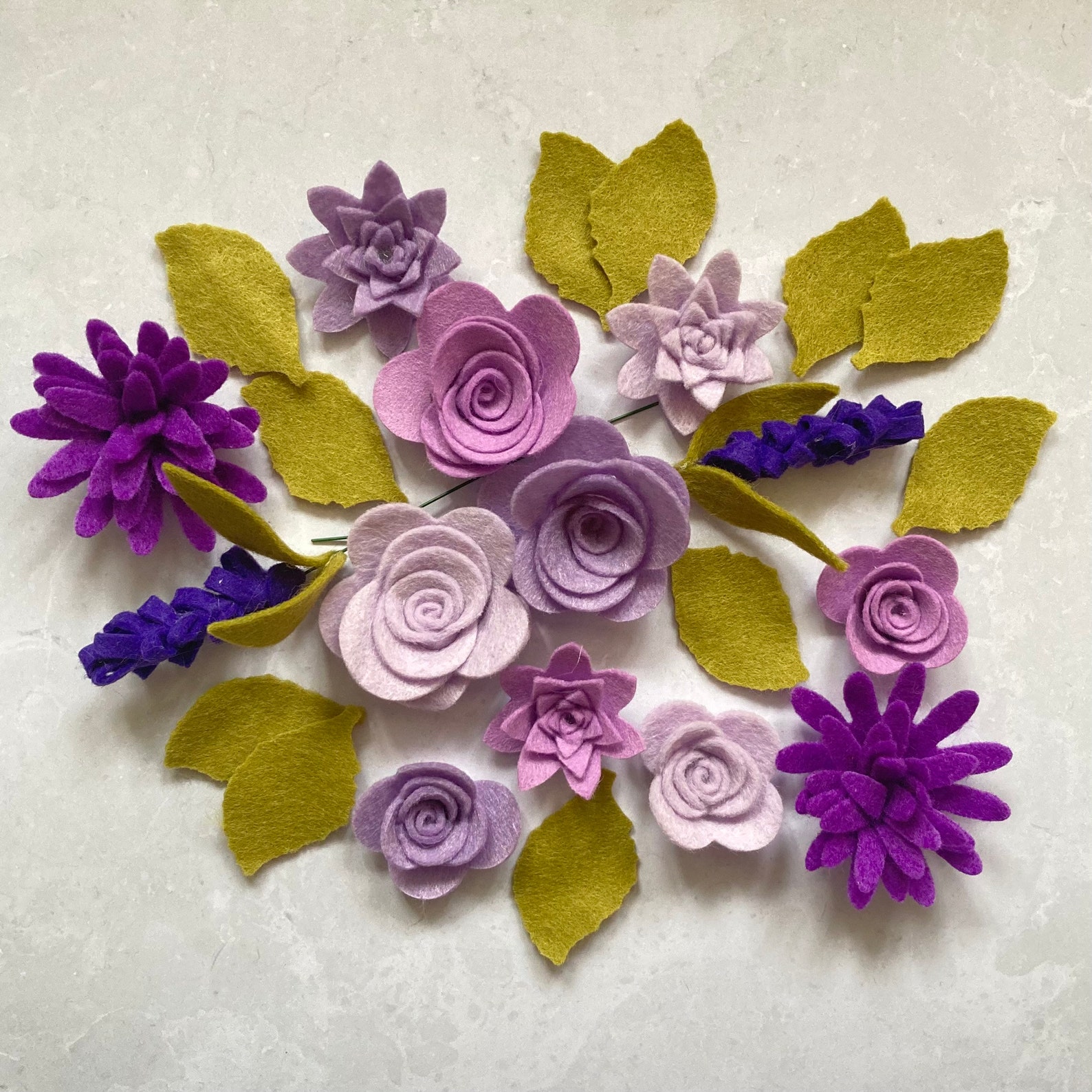 Lilac & Purple Felt Flower Kit Die Cut Felt Flowers - Etsy