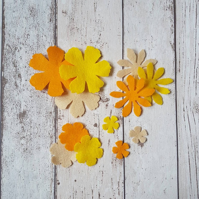 Yellow Felt Flowers Large Felt Die Cut Flowers - Etsy