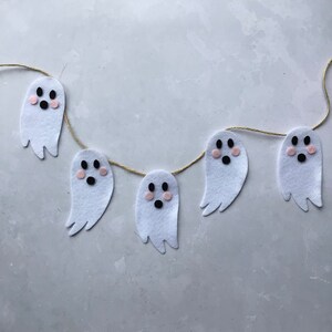 Felt Ghosts With Happy Faces, Large Felt Die Cut Ghost Bunting Kit - Etsy