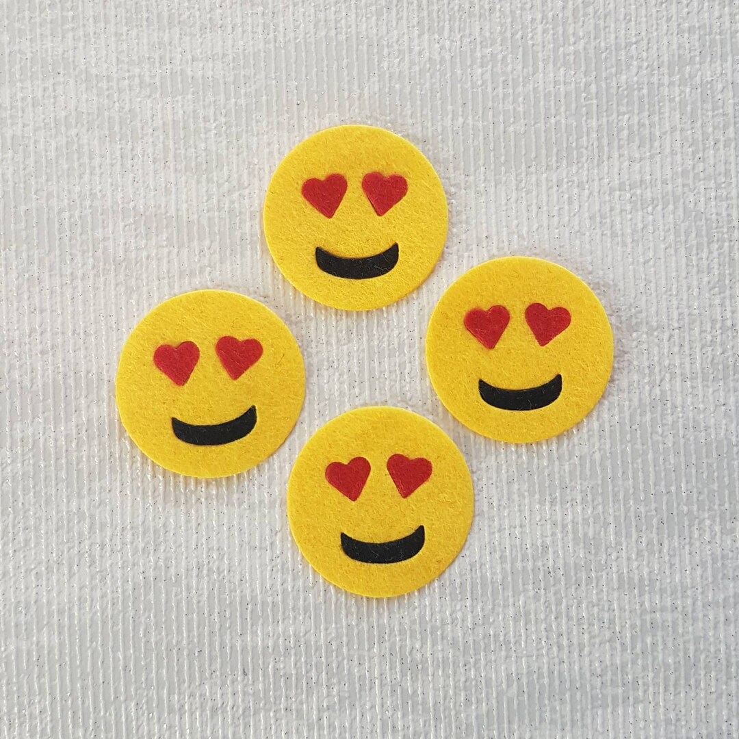 Felt Heart Eyes Emoji Die Cuts, Vegan Craft Supplies - Etsy
