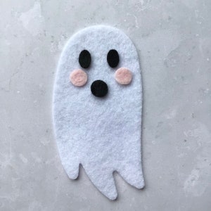 Felt Ghosts With Happy Faces, Large Felt Die Cut Ghost Bunting Kit - Etsy