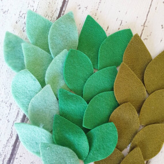 Green Felt Leaves, Die Cut Felt Leaf Kit by LilacSprig | Catch My Party