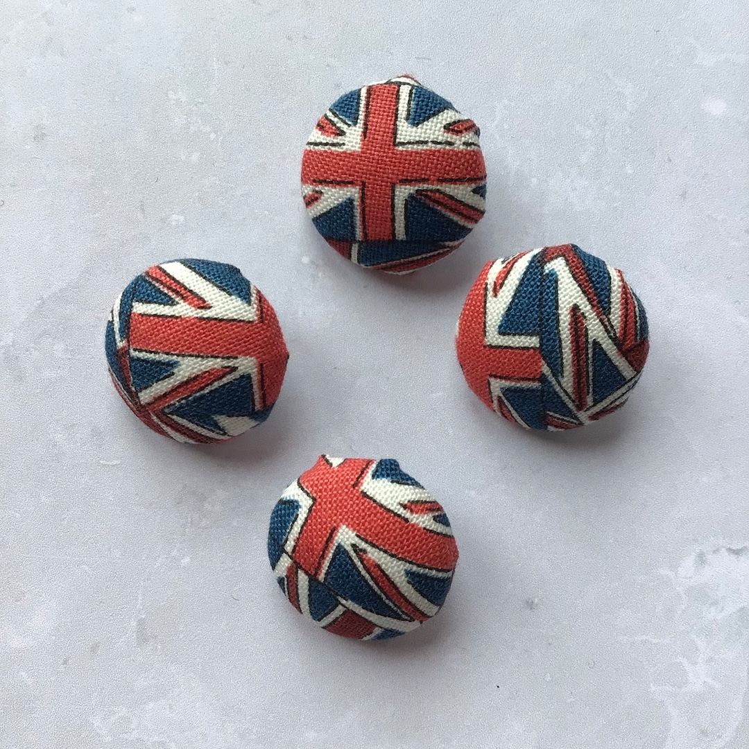 Union Jack Buttons, Fabric Covered Buttons - Etsy
