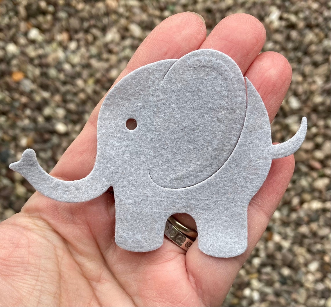 Large Felt Elephants Die Cut Felt 3D Elephants | Etsy