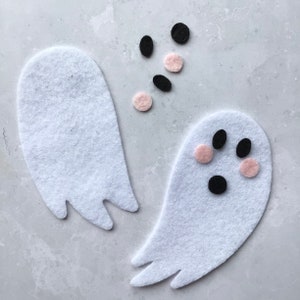 Felt Ghosts With Happy Faces, Large Felt Die Cut Ghost Bunting Kit - Etsy