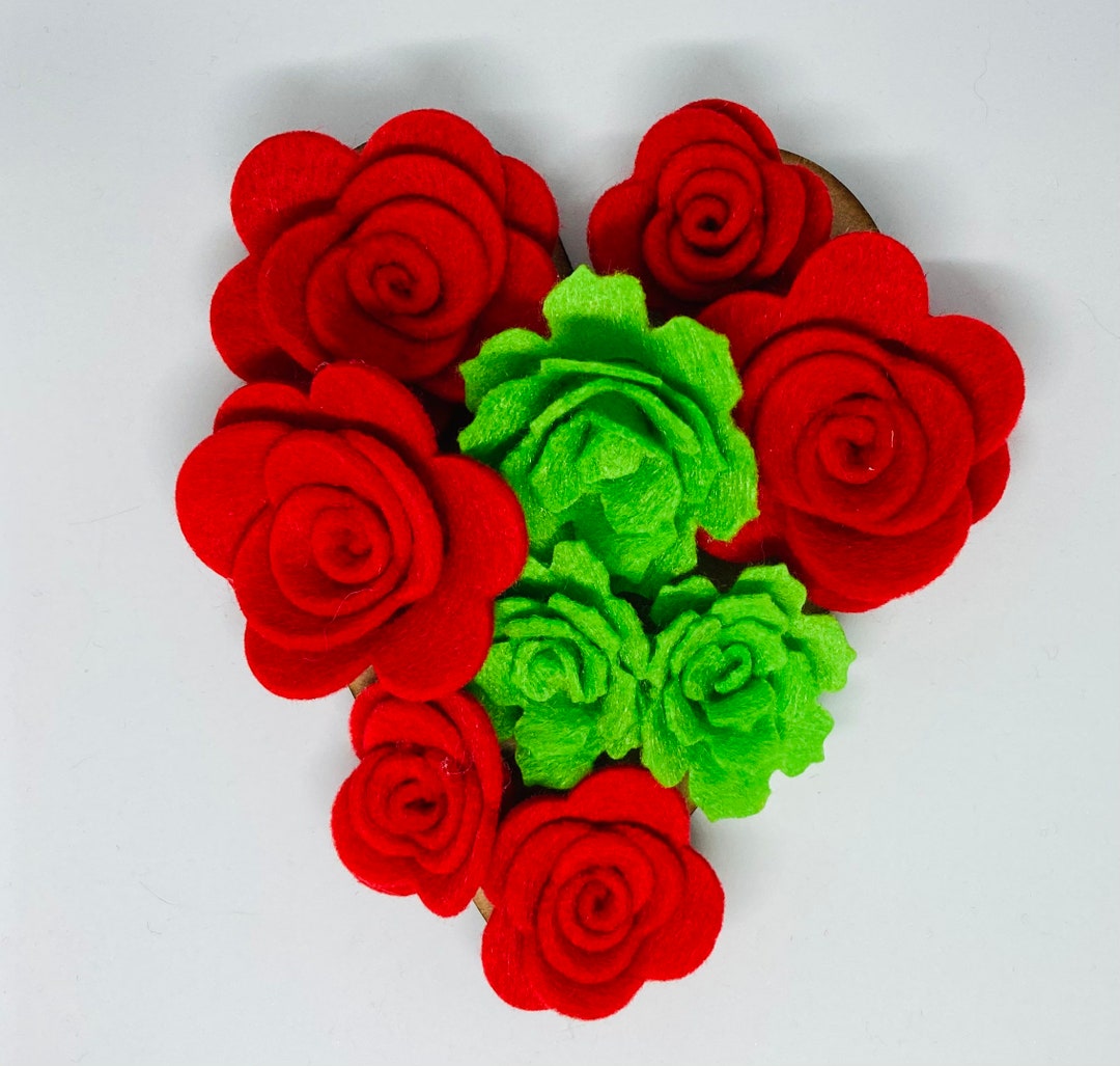 Felt Succulent & Rose Flower Plaque Kit, Make Your Own Valentine's ...