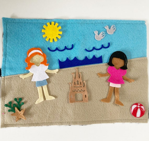 Beach Scene Felt Board Set with Alphabet and Numbers Busy | Etsy