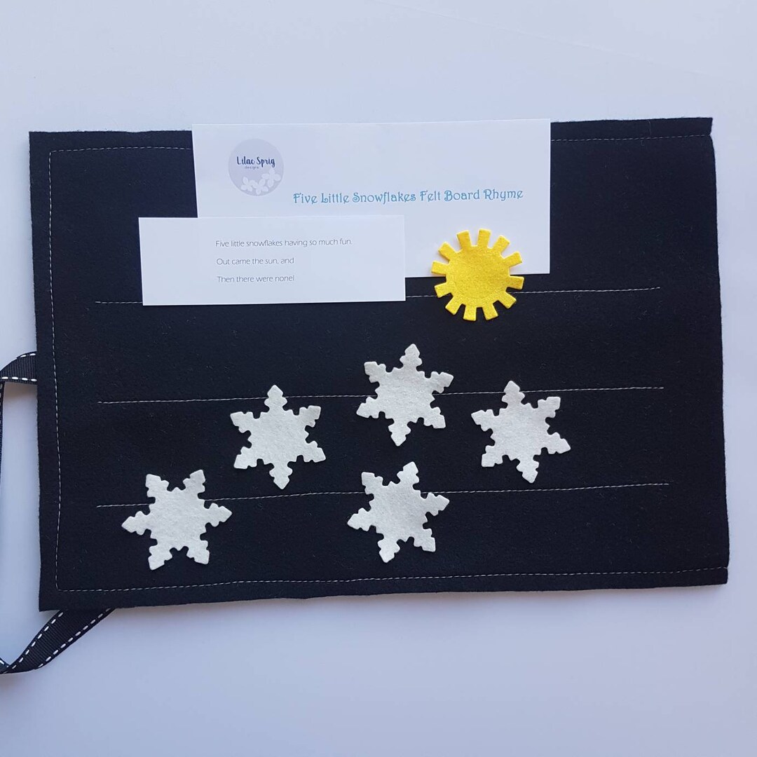 Five Little Snowflakes Game, Felt Board Set Accessories - Etsy
