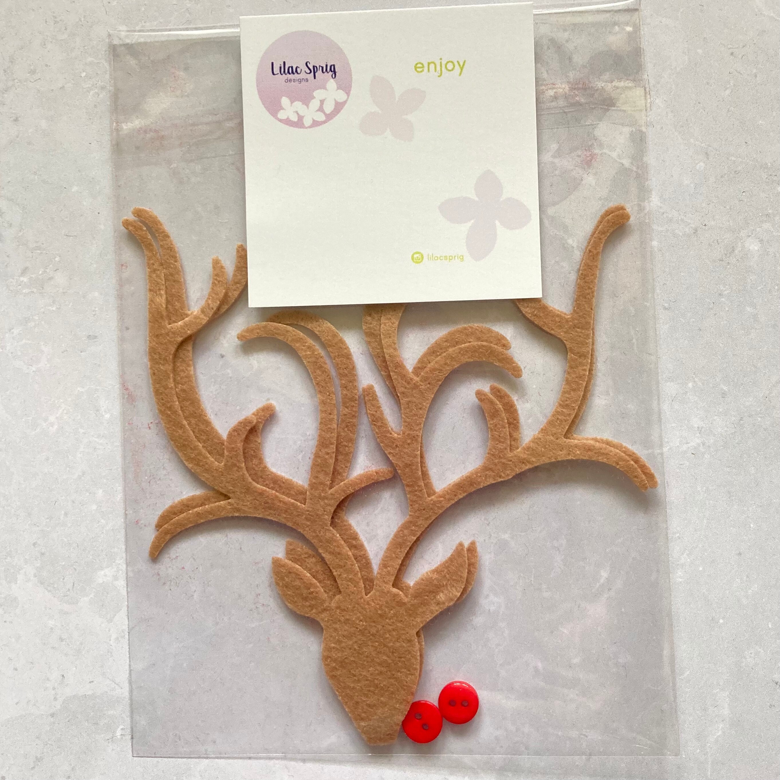Large Felt Rudolph With Red Button Nose, Die Cut Felt Reindeer - Etsy UK