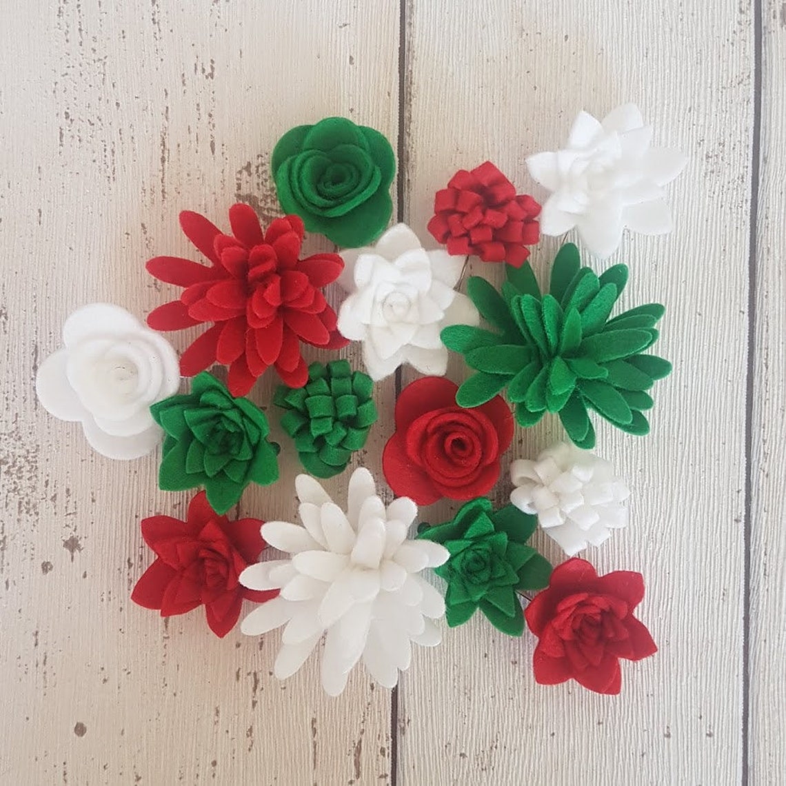 Mixed Christmas Felt Flower Kit, Die Cut Felt Flowers. - Etsy