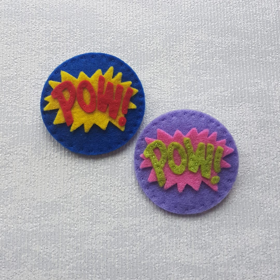 Sew Your Own Felt POW Pin Badge Kit, Superhero Brooch - Etsy