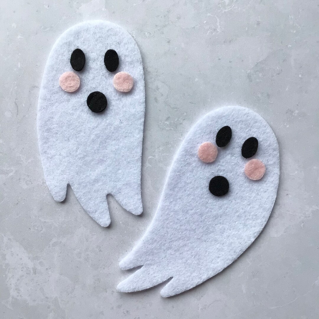 Felt Ghosts With Happy Faces, Large Felt Die Cut Ghost Bunting Kit - Etsy