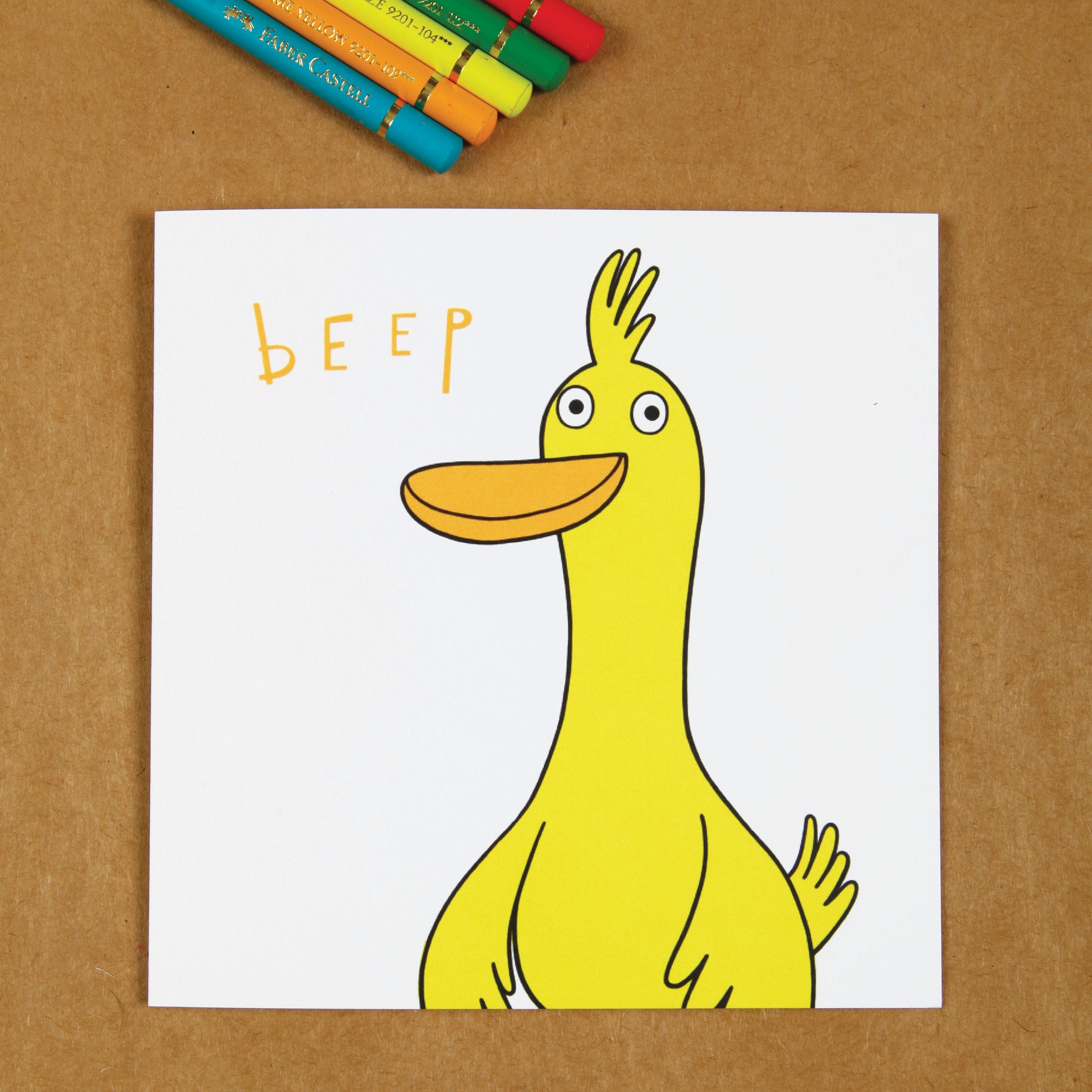Yellow Duck Card - Etsy