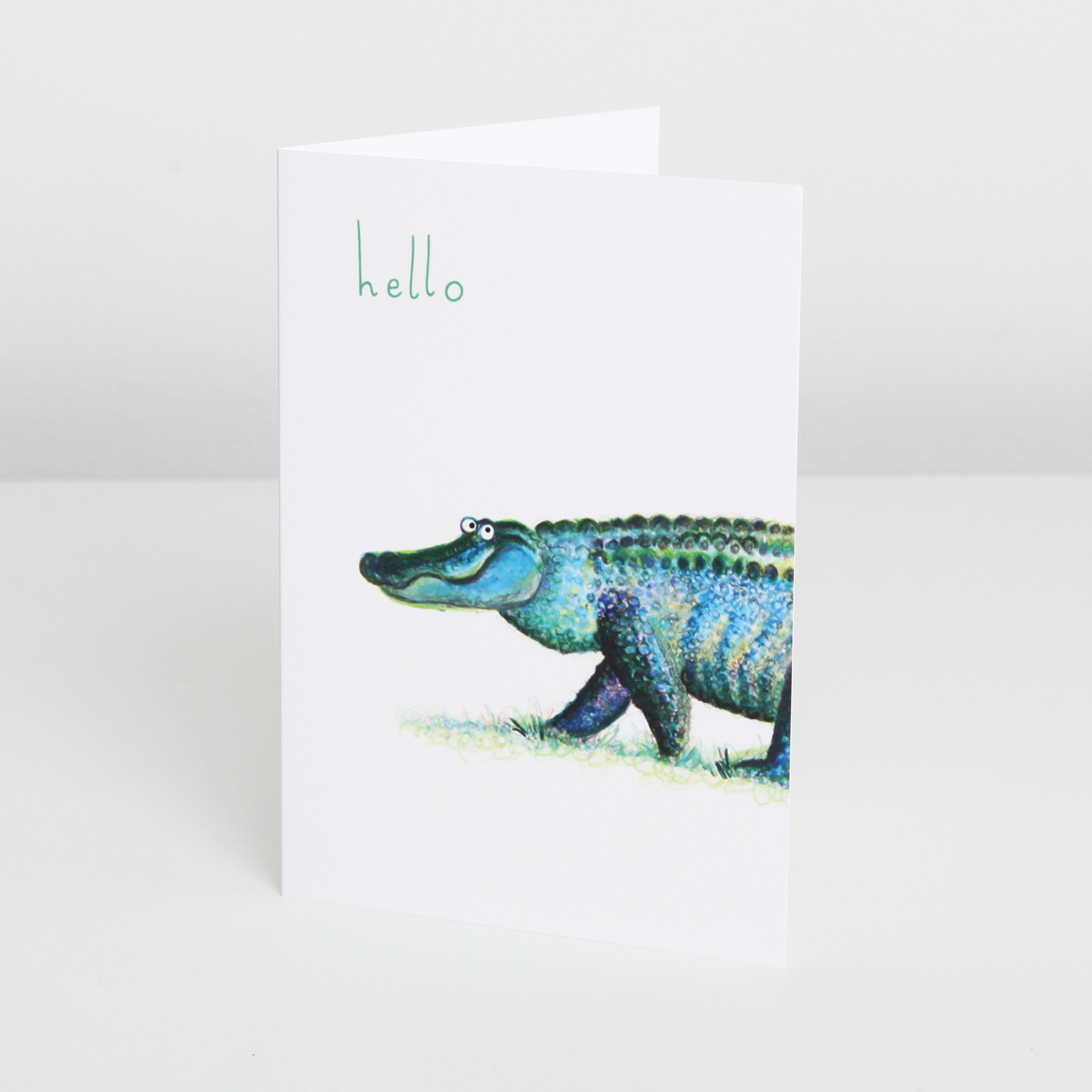Hello Crocodile Greeting Card - Etsy