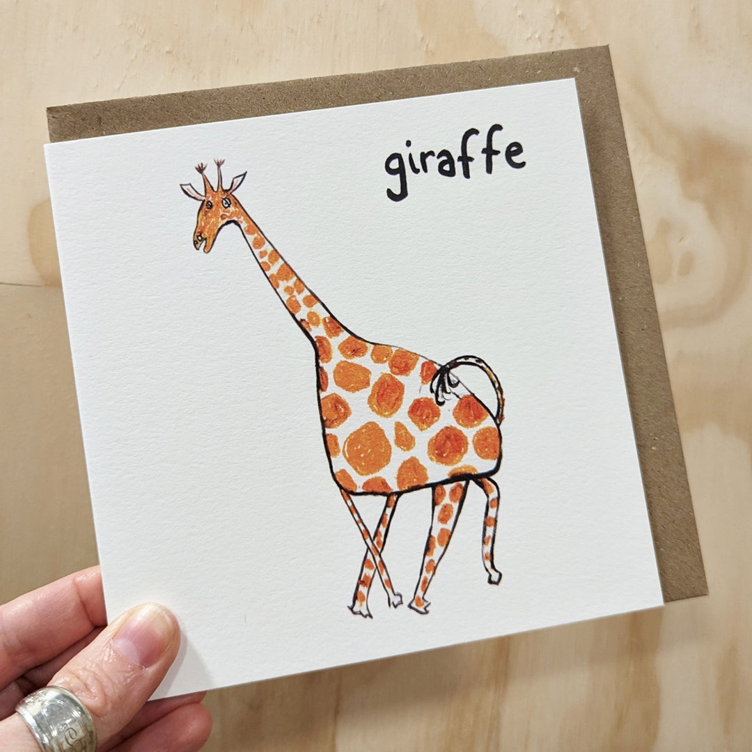 A Giraffe Greeting Card - Etsy