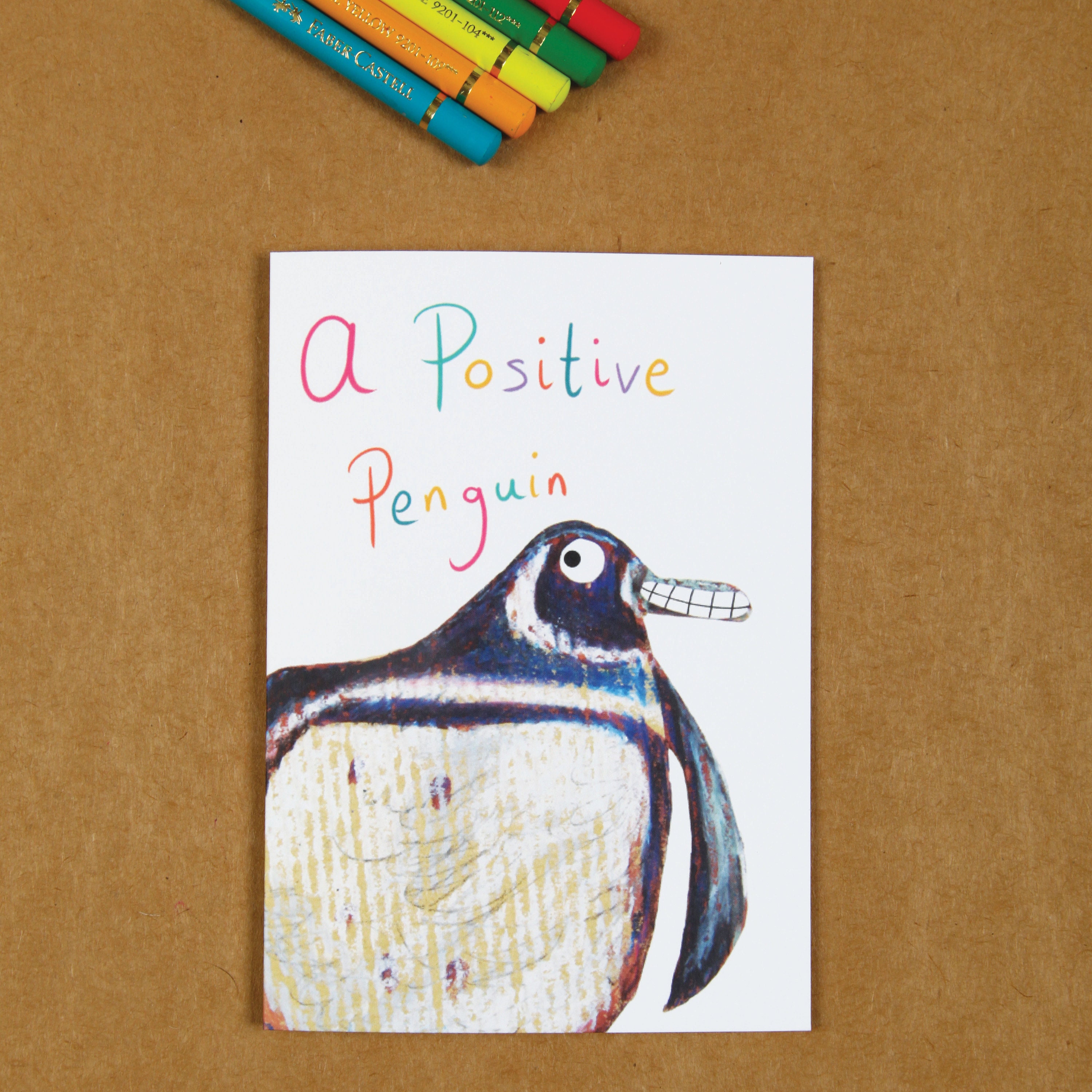 Positive Penguin Greeting Card - Etsy