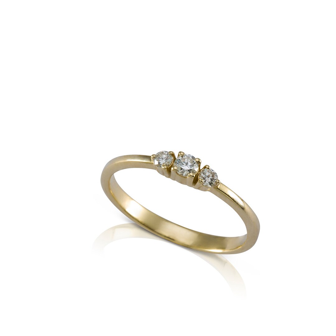 Unique Engagement Ring Gold and Diamond Ring Diamonds - Etsy