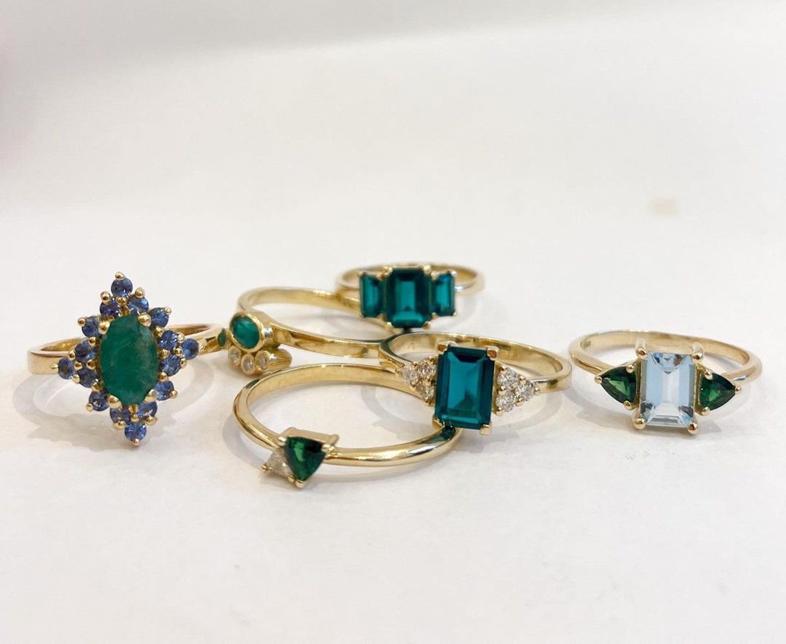 Vintage Emerald Engagement Ring Rectangle Emerald Ring 14K | Etsy