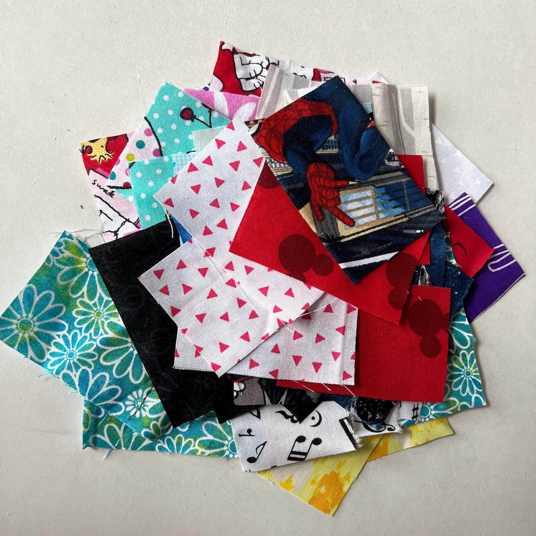 51 Random Fabric Pieces 2” X 3” Arts Craft Supply 12+ Varieties - Etsy