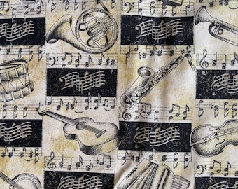 One Piece Music Theme/music Notes/ Symphony Fabric Quarter 100% Cotton ...